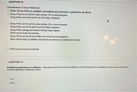 Solved Characteristics Of Group Policies Are When Group
