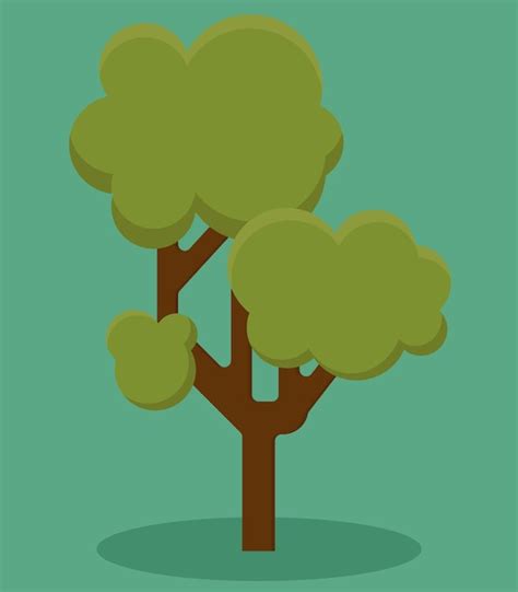 Premium Vector Green Tree Vector Flat Illustration Beautiful Green Leaves Isolated Spring