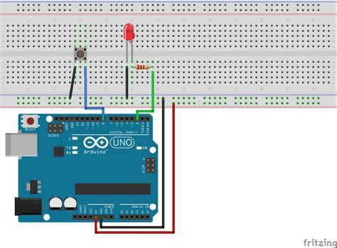 arduino 按鈕控制led 瘋狂創客