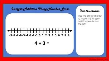 Adding Subtracting Using Number Lines Interactive Google Slides