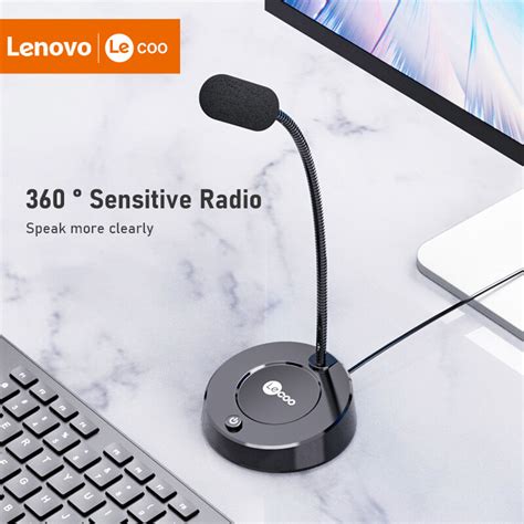 Lenovo Lecoo Mc Wired Microphone Colorful Light Effect Flexible Microphone For Tablet Pc