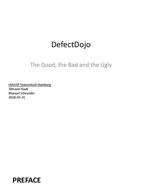 Defectdojo Owasp Stammtisch Final Pdf Vulnerability Computing Metadata