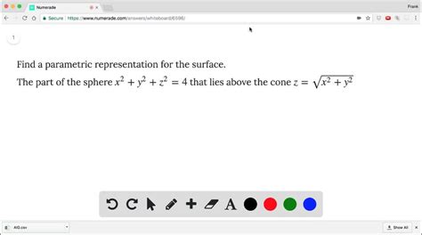 Find A Parametric Representation For The Surface The Part Of The