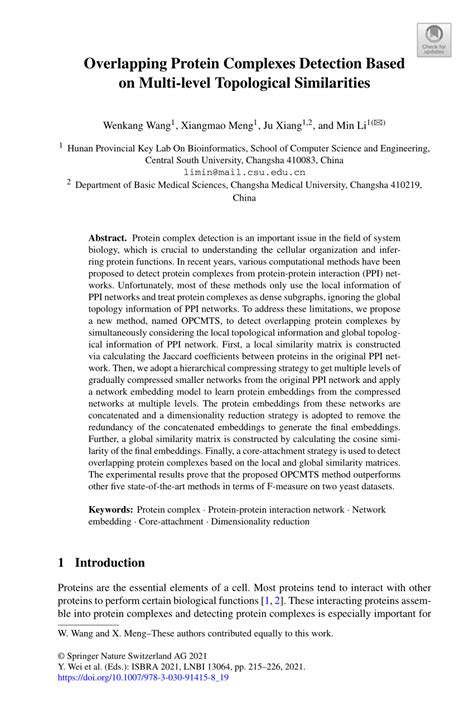 Pdf Overlapping Protein Complexes Detection Based On Multi Level Topological Similarities