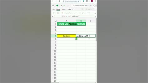 How To Use Address Formula In Excel Excel Formula Address Function
