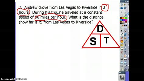 Calculating Speed Distance Time Screencast Youtube