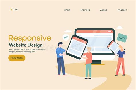 Responsive Web Design Flat Style Illustration Stock Vector