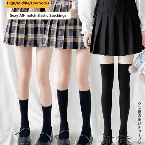 여성용 섹시 따뜻한 허벅지 하이 중간 로우 스타킹 무릎 위 양말 긴 짧은 양말 진정 스트레치 스타킹 유혹 미디어 쌍 스타킹 AliExpress