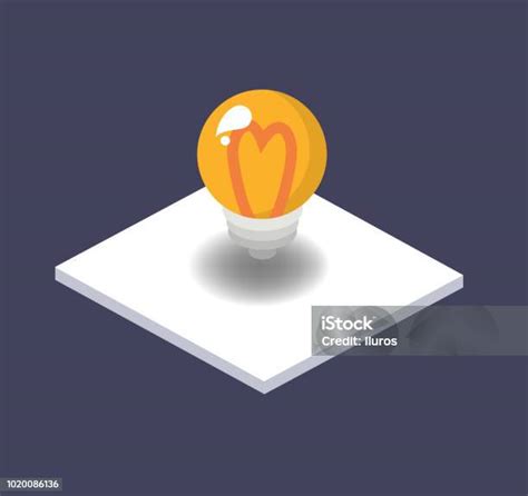 벡터 일러스트입니다 라이트 전구 등각 투영 평면 아이콘 0명에 대한 스톡 벡터 아트 및 기타 이미지 0명 개념과 주제 낮음 Istock