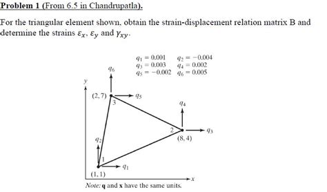 Solved For The Triangular Element Shown Obtain The Chegg