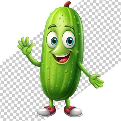 Happy Smiling Cucumber Character Cute Premium Ai Generated Psd