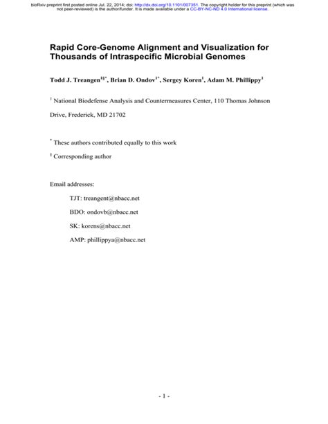 Rapid Core Genome Alignment And Visualization For
