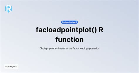 Facloadpointplot R Function From Factorstochvol R Packages