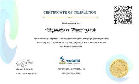 Dnyaneshwari Garole On Linkedin Javacertified Nextlevelcoding Java Careergrowth