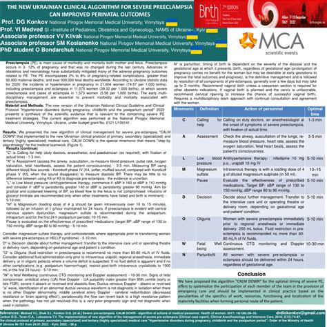 Pdf The New Ukrainian Clinical Algorithm For Severe Preeclampsia Can