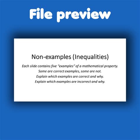 Non Examples Inequalities Reasoning Tasks Andy Lutwyche Non Examples Inequalities Reasoning Tasks Andy Lutwyche