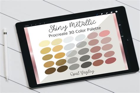 Shiny Metallic Gold Silver RoseGold Procreate 952218