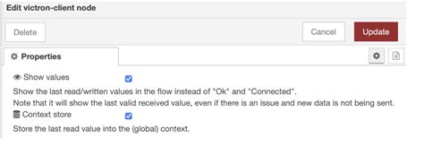 node red update for victron users victron energy