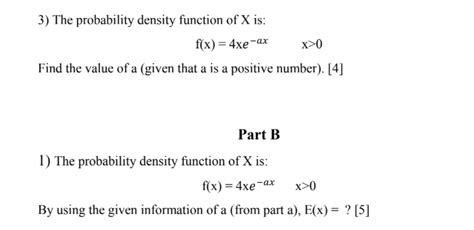 Solved The Probability Density Function Of X Is F X Chegg