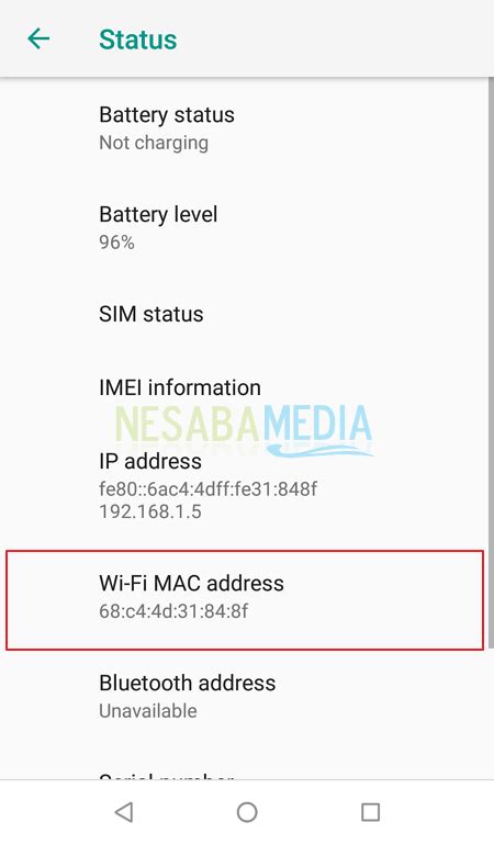100 Work Cara Melihat MAC Address Di Android