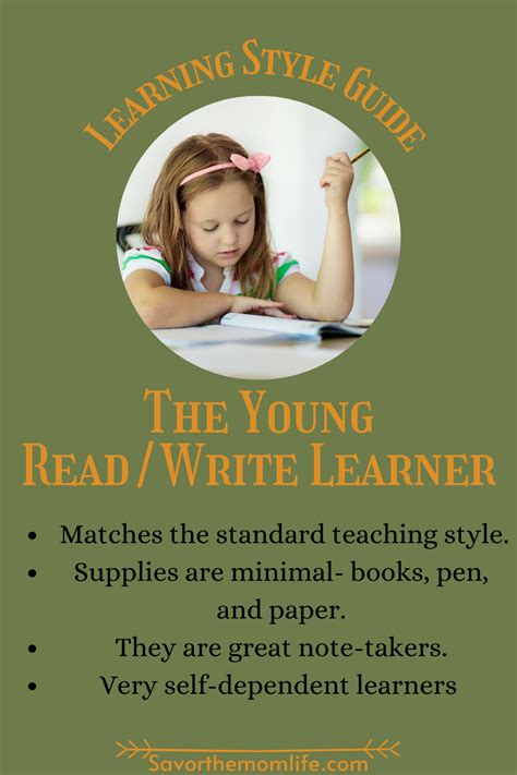 Learning Style Guide The Young Read Write Learner Artofit