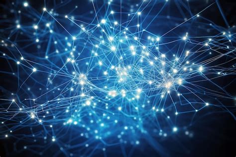 Premium Photo Abstract Glowing Dots And Connections Artificial Intelligence And Neural Network