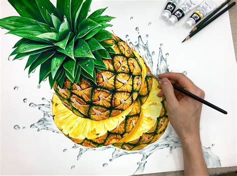 파인애플 개체묘사 파인애플 그림 디자인 그림