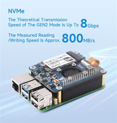 Waveshare PCIe To M Adapter With PoE Function For Raspberry Pi Supports NVMe Protocol M