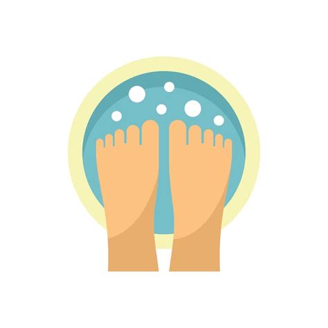 Premium Vector Home Foot Bath Icon Flat Vector Spa Feet Water Massage