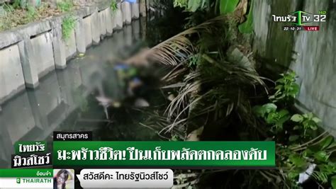 มะพร้าวชีวิต ปีนเก็บพลัดตกคลองดับ