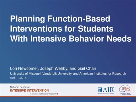 PPT Planning Function Based Interventions For Students With Intensive Behavior Needs