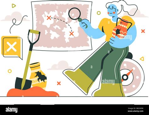 Archaeology Vector Illustration Featuring An Archaeological Excavation