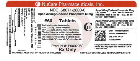 Acetaminophen And Codeine Phosphate Tablets Usp Ciii