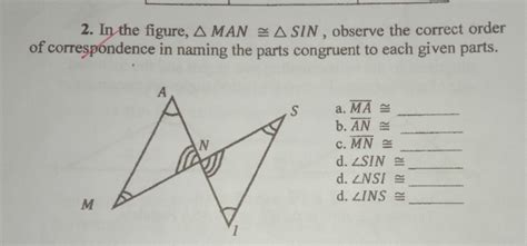 Solved 2 In The Figure Man ≌ S Sin Observe The Correct Order Of
