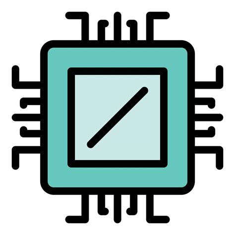 Microchip Processor Icon Color Outline Vector 19194972 Vector Art At
