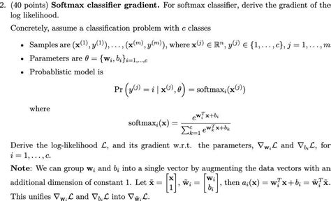 Solved 2 40 Points Softmax Classifier Gradient For