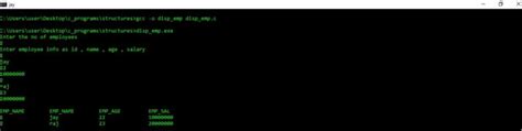 C Program Store And Display Information Of An Employee Using Structure