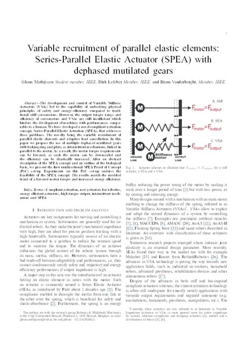 Pdf Variable Recruitment Of Parallel Elastic Elements Series