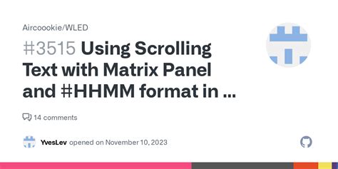 Using Scrolling Text With Matrix Panel And Hhmm Format In A Segment