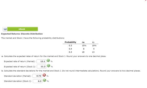 Solved Expected Returns Discrete Distribution The Market Chegg