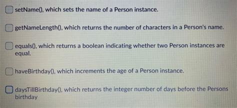 solved setname which sets the name of a person instance