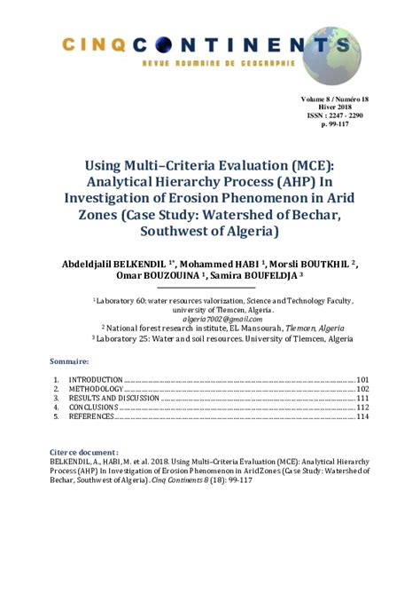 pdf using multi criteria evaluation mce analytical hierarchy