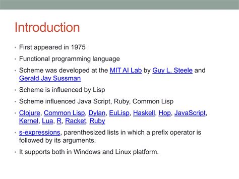 Scheme Language Ppt