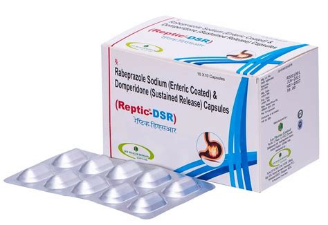 Reptic Dsr Rabeprazole Sodium Enteric Coated Domperidone Sustained Release Capsule At ₹ 120 Box