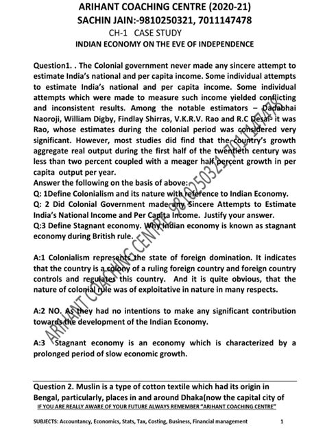 Case Study Ch 1 Ied Pdf Agriculture Economy Of India