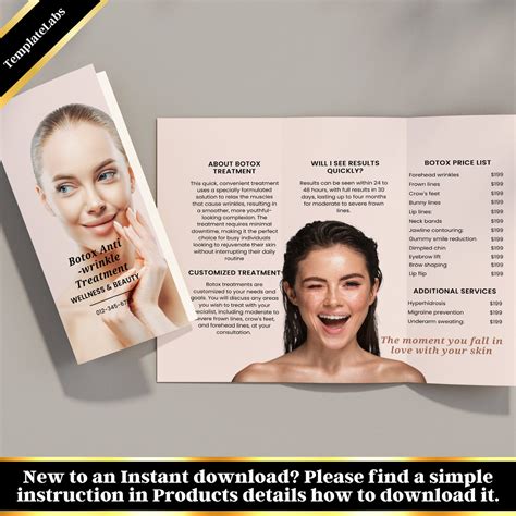 Botox Price List Botox Template Medspa Brochure Tri Fold Brochure Pamphlet Template Edit In