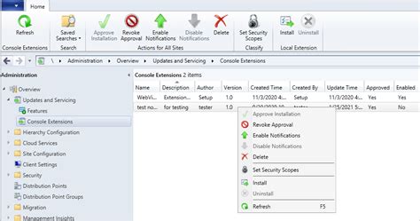 Manage Console Extensions In Configuration Manager Technical Preview 2101 Dr Ware Technology