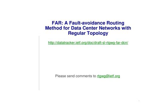 Far A Fault Avoidance Routing Method For Data Center Networks With Regular Topology Please Send
