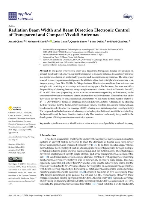 Pdf Radiation Beam Width And Beam Direction Electronic Control Of