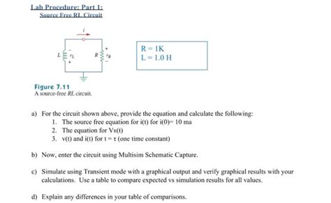 solved lah procedure part 1 source free rl circuit figure